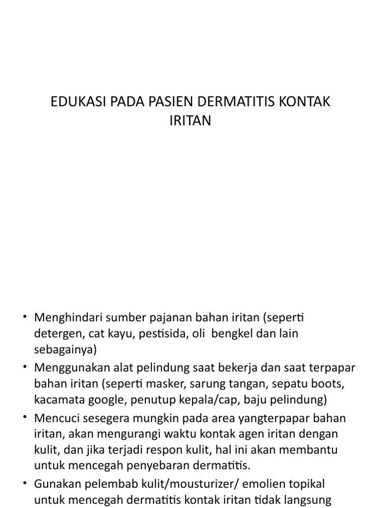 Edukasi Pada Pasien Dermatitis Kontak Iritan | PDF