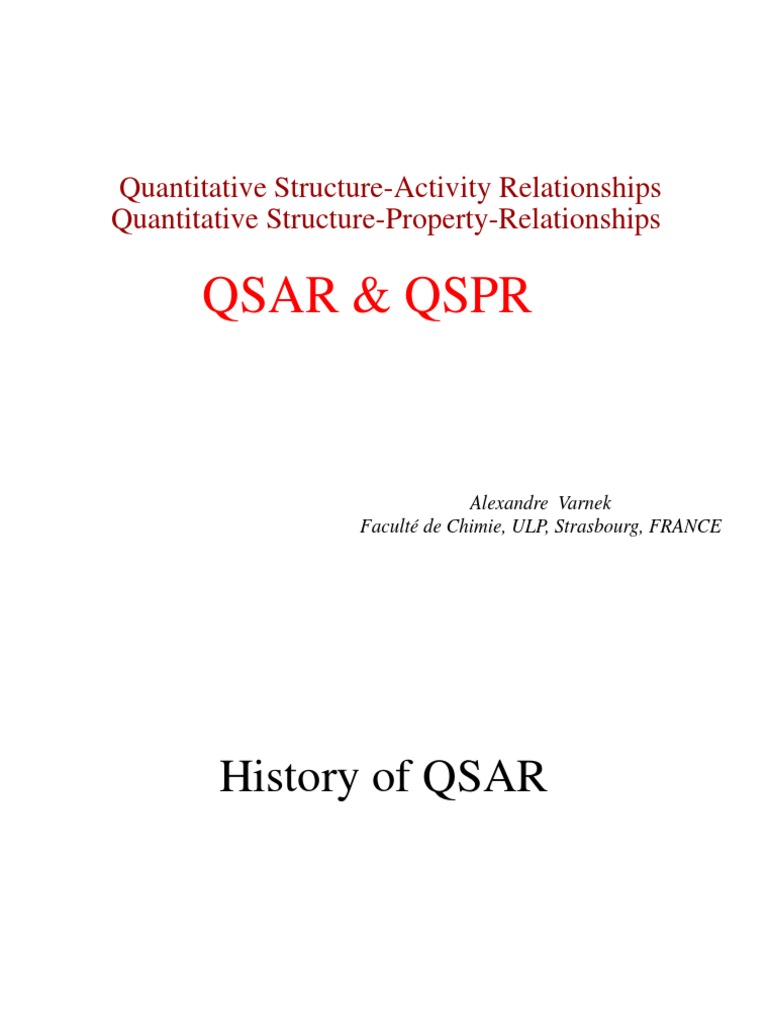 QSAR and QPSR | PDF | Quantitative Structure–Activity Relationship ...