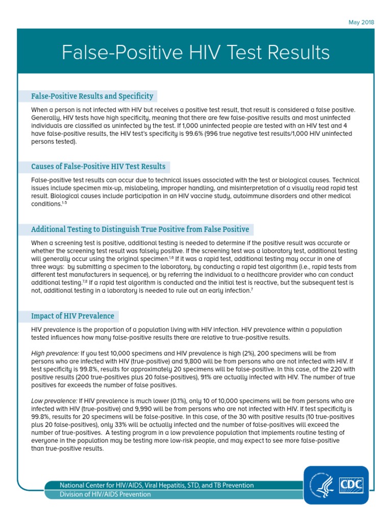 Causes of False-Positive HIV Tests | PDF | Diagnosis Of Hiv/Aids | Hiv/Aids