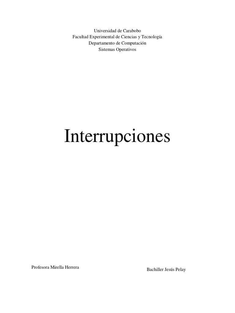 Tema I Interrupciones | PDF | Sistema operativo | Unidad Central de procesamiento