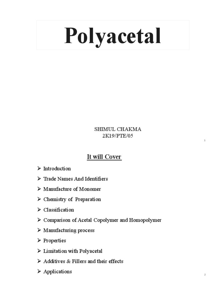 Polyacetal | PDF | Polymers | Chemistry