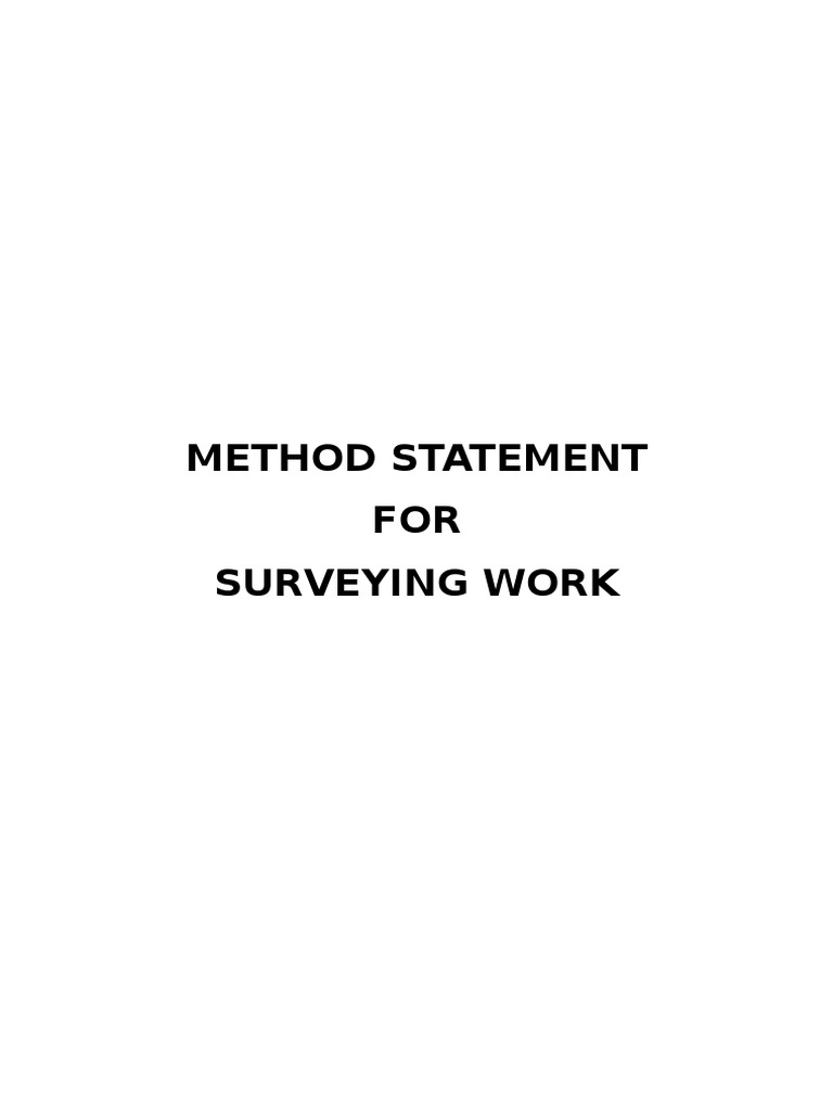 Survey Method Statement for Benchmarks | PDF