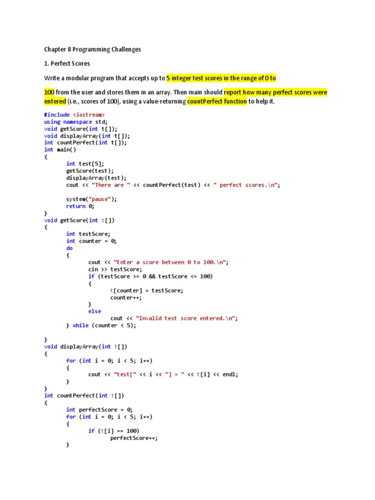 Ch8 Programming Challenges Solution Pdf Integer Computer Science Computer Programming 