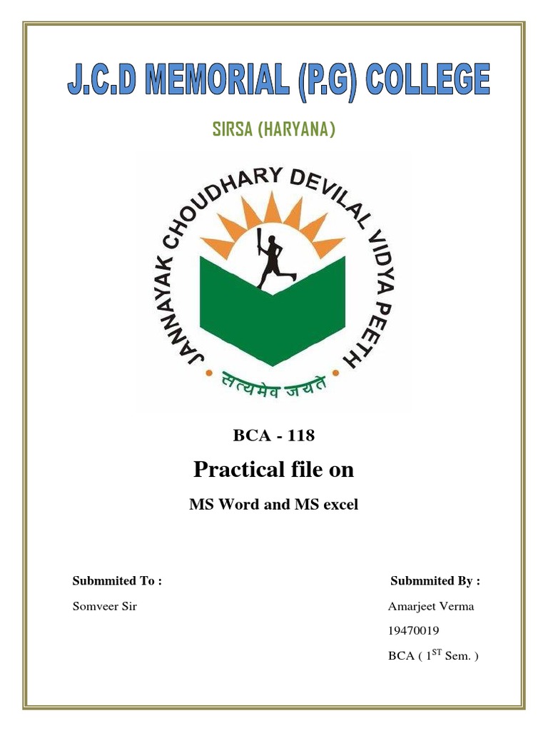 Ms Word and Ms Excel | PDF | Spreadsheet | Microsoft Excel