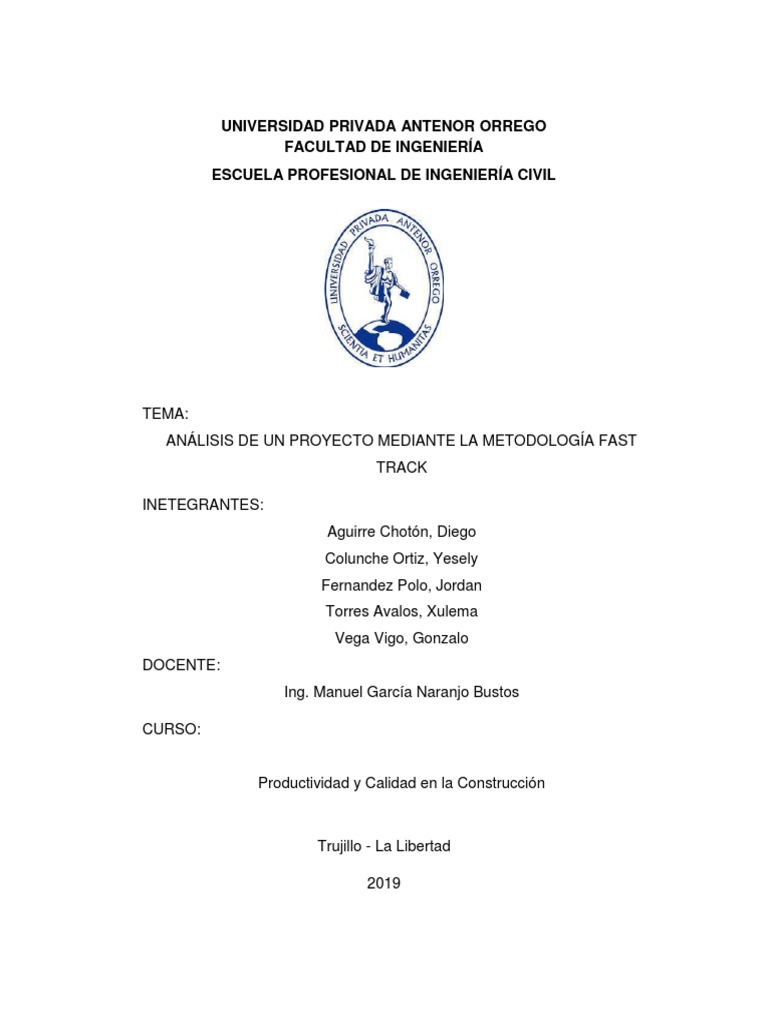Análisis de Metodología Fast Track | PDF | Fundación (Ingeniería ...