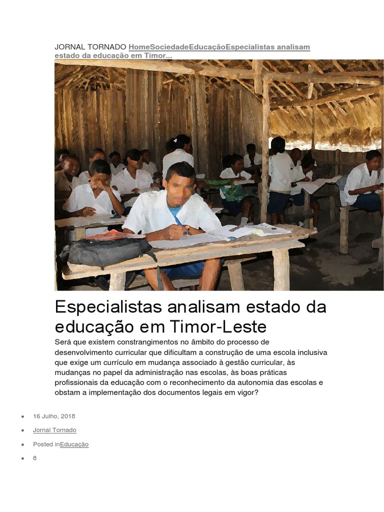 HomeSociedadeEducaçãoEspecialistas Analisam Estado Da Educação em Timor ...
