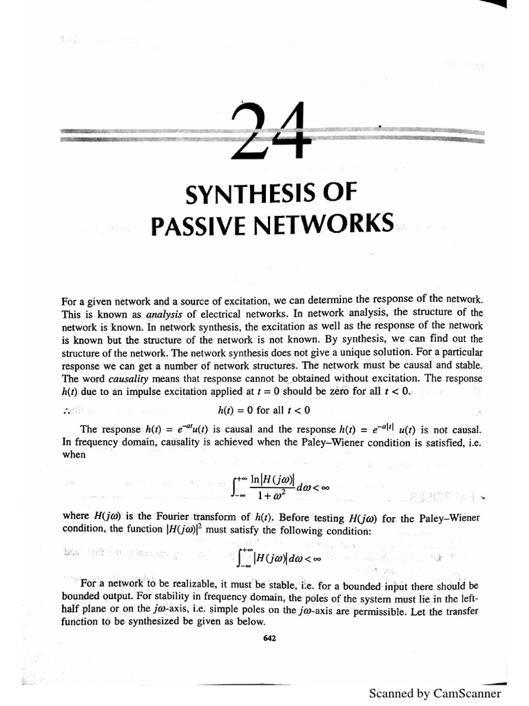 Synthesis of Passive Networks | PDF