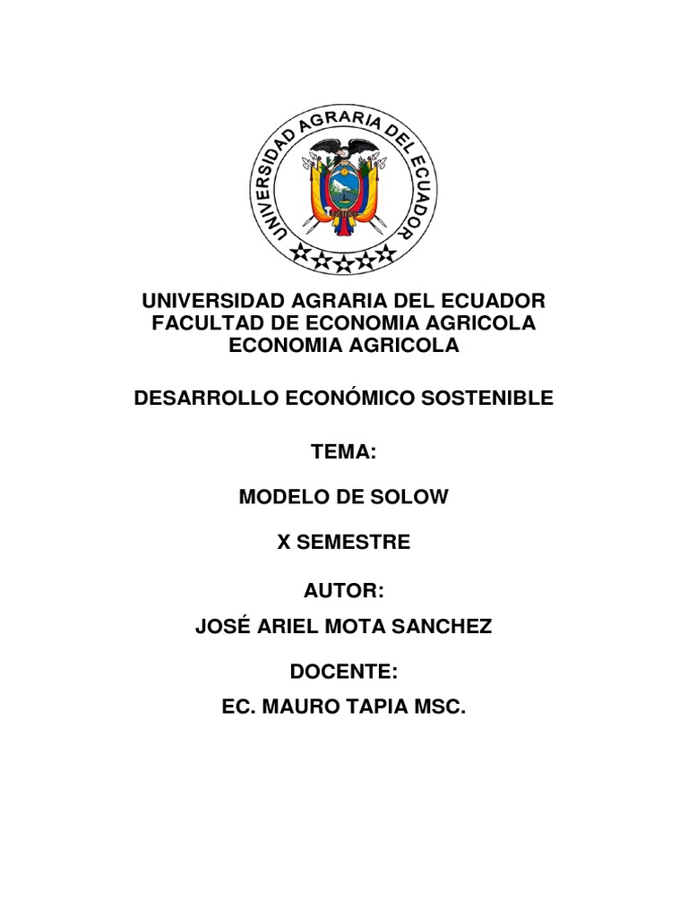 Modelo de Solow | PDF | Macroeconómica | Economias