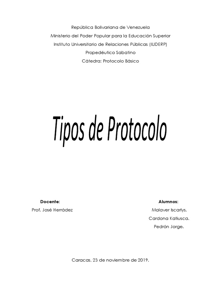 Tipos de Protocolo | PDF | Comportamiento | Sociedad