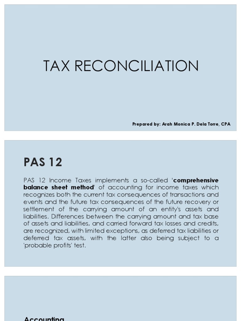 Tax Recon | PDF | Deferred Tax | Deferral