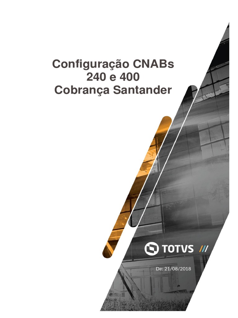 Manual de Configuração - CNAB 240 e 400 - Santander - Cobrança | PDF ...