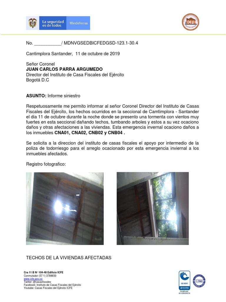 Informe Siniestro | PDF