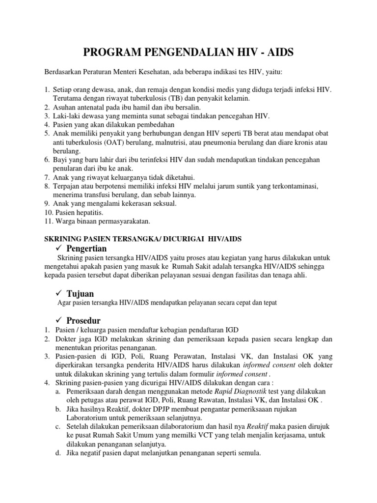 Skrining Pasien Tersangka Hiv | PDF