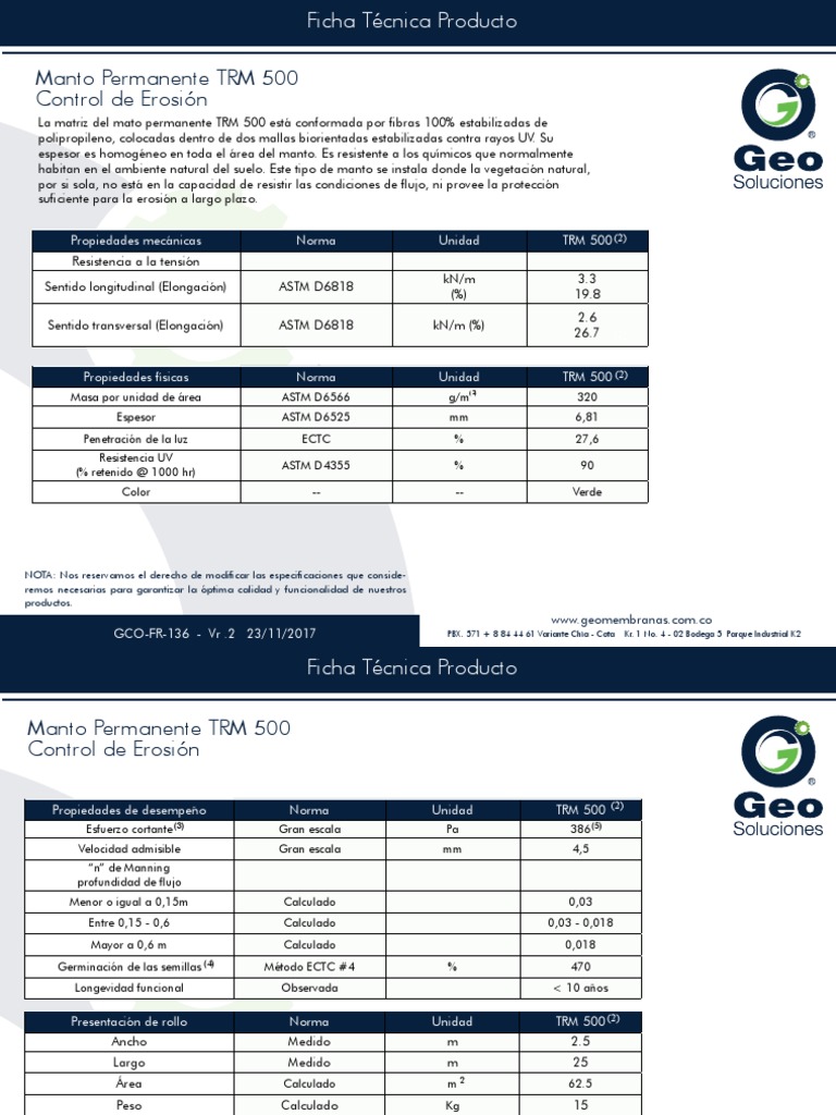 FT Manto Permanente TRM 500 PDF | PDF | Naturaleza