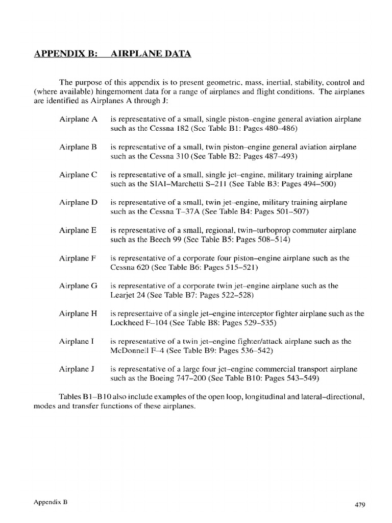 Airplane - Data (Stability Derivatives) | PDF