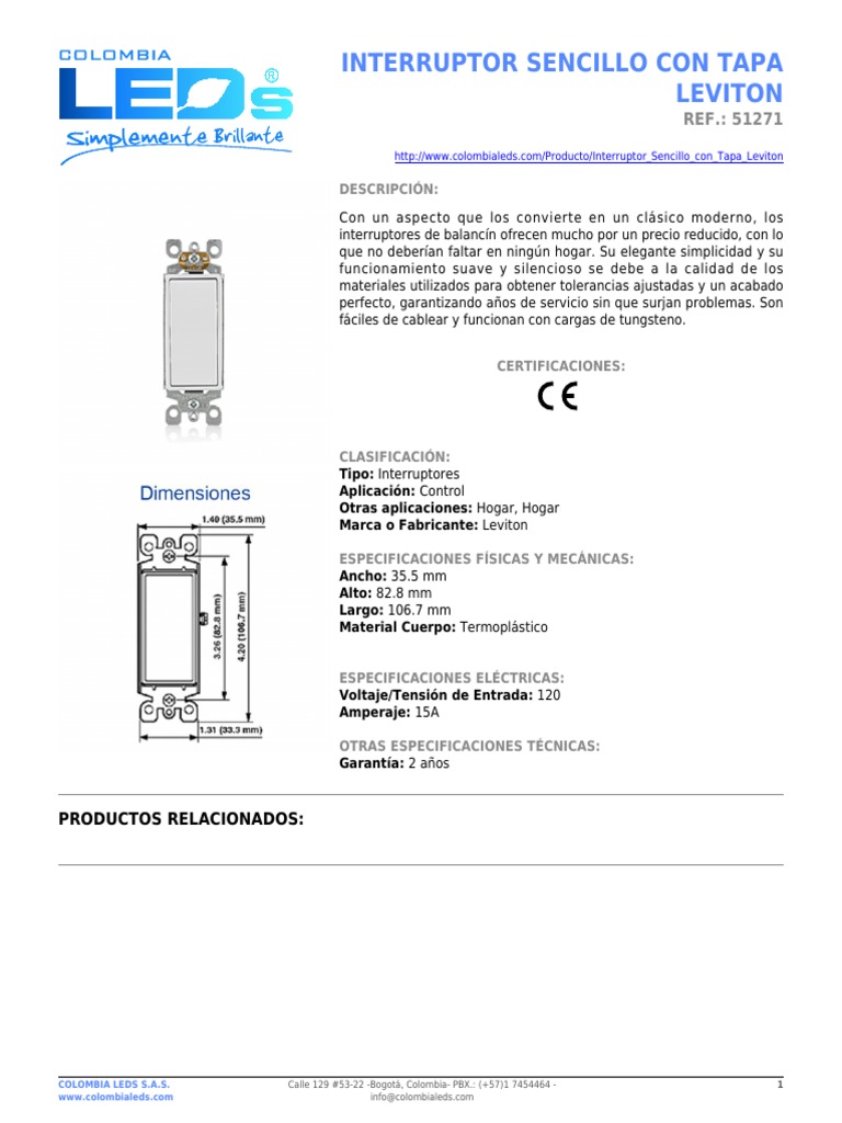 Ficha Tecnica Interruptor PDF | PDF