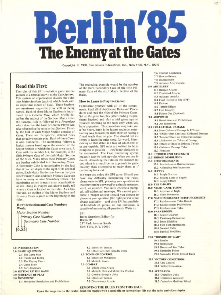 Berlin 85 Rules | PDF | Military Science | Military