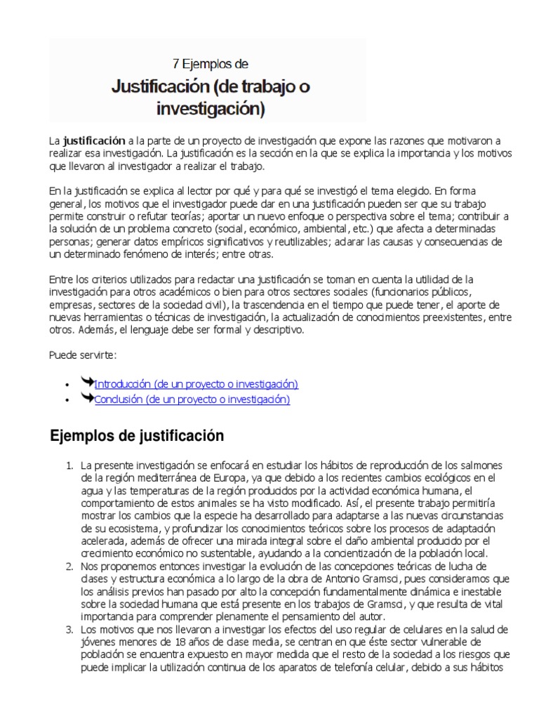 Ejemplos de Justificacion de Tesis | PDF | Bibliografía | Antonio Gramsci