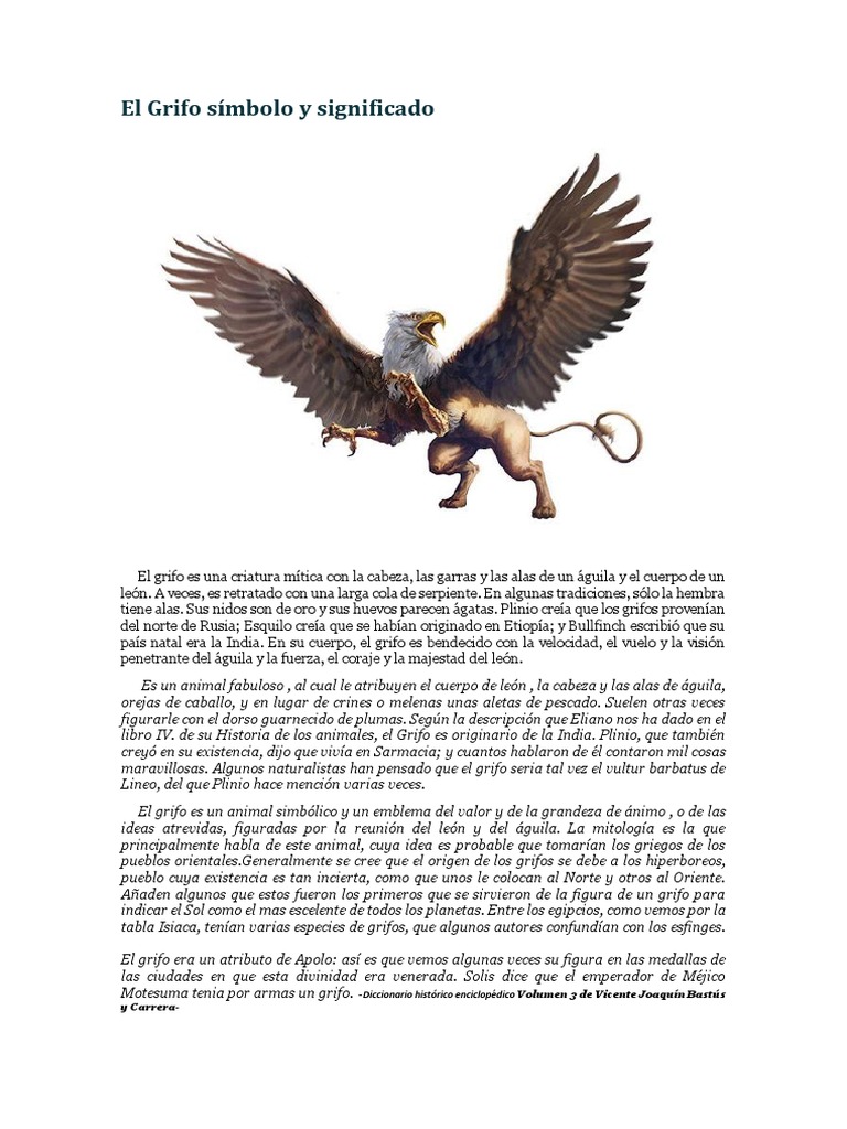 El Grifo: Símbolo y Significado Mitológico | PDF | Divina Comedia | Águila