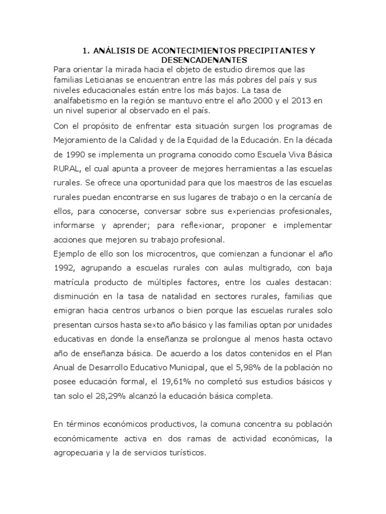 Análisis de Acontecimientos Precipitantes y Desencadenantes | PDF