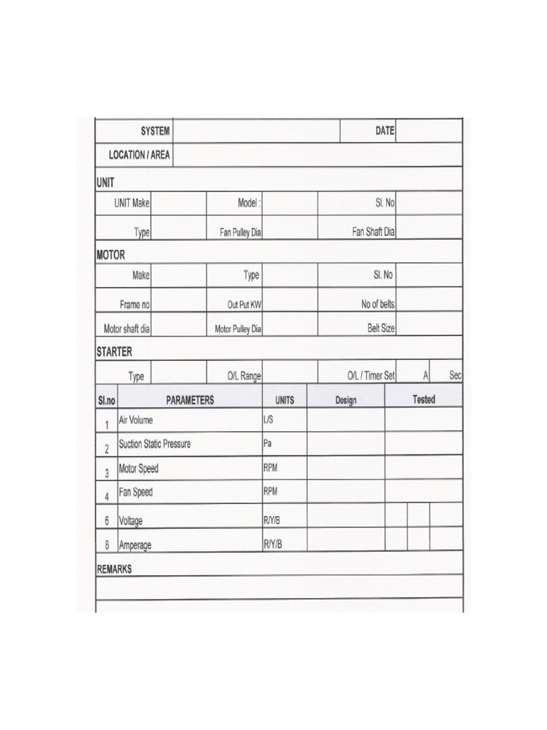 Fans Commissioning Checklist PDF | PDF