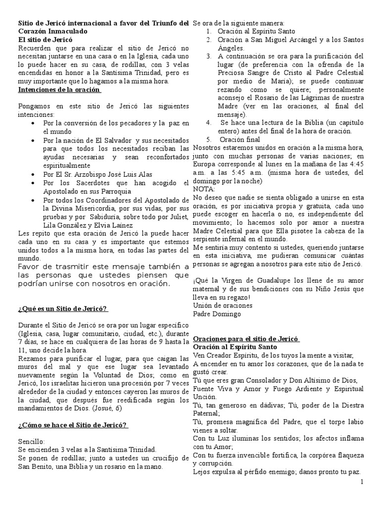 Sitio de Jerico | PDF | Oración | María, madre de Jesús