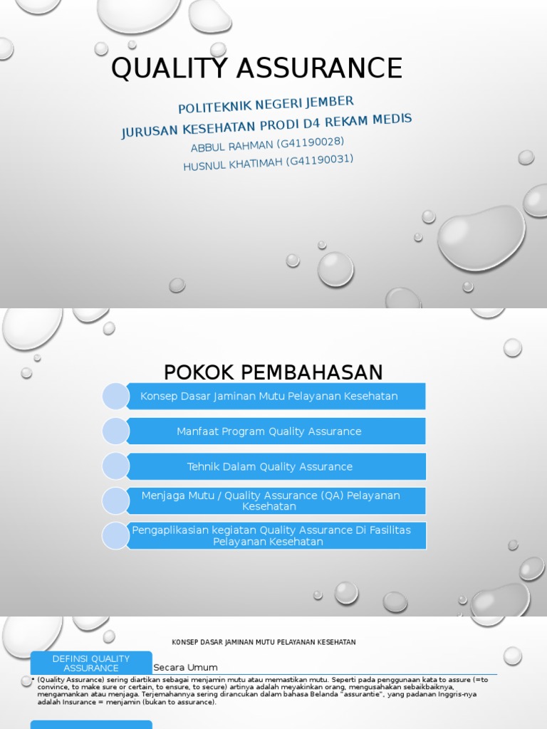 Quality Assurance | PDF