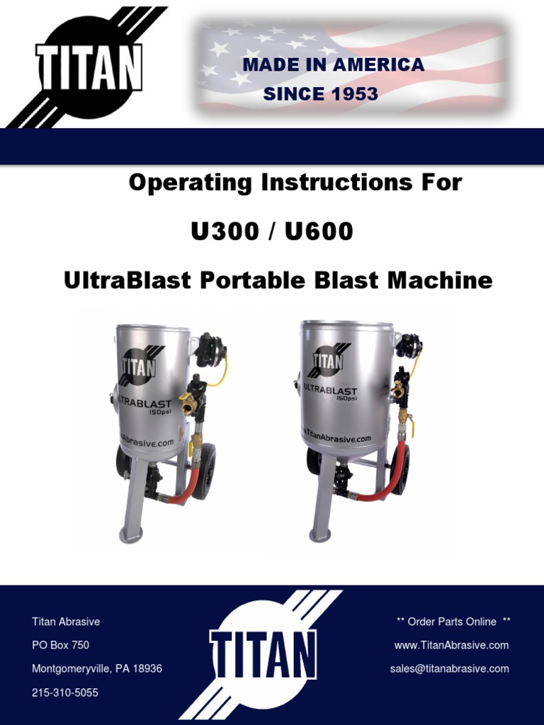 UltraBlast Portable Blast Machine Manual | PDF | Valve | Nozzle