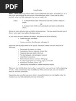 Directions For The Essay Test | PDF