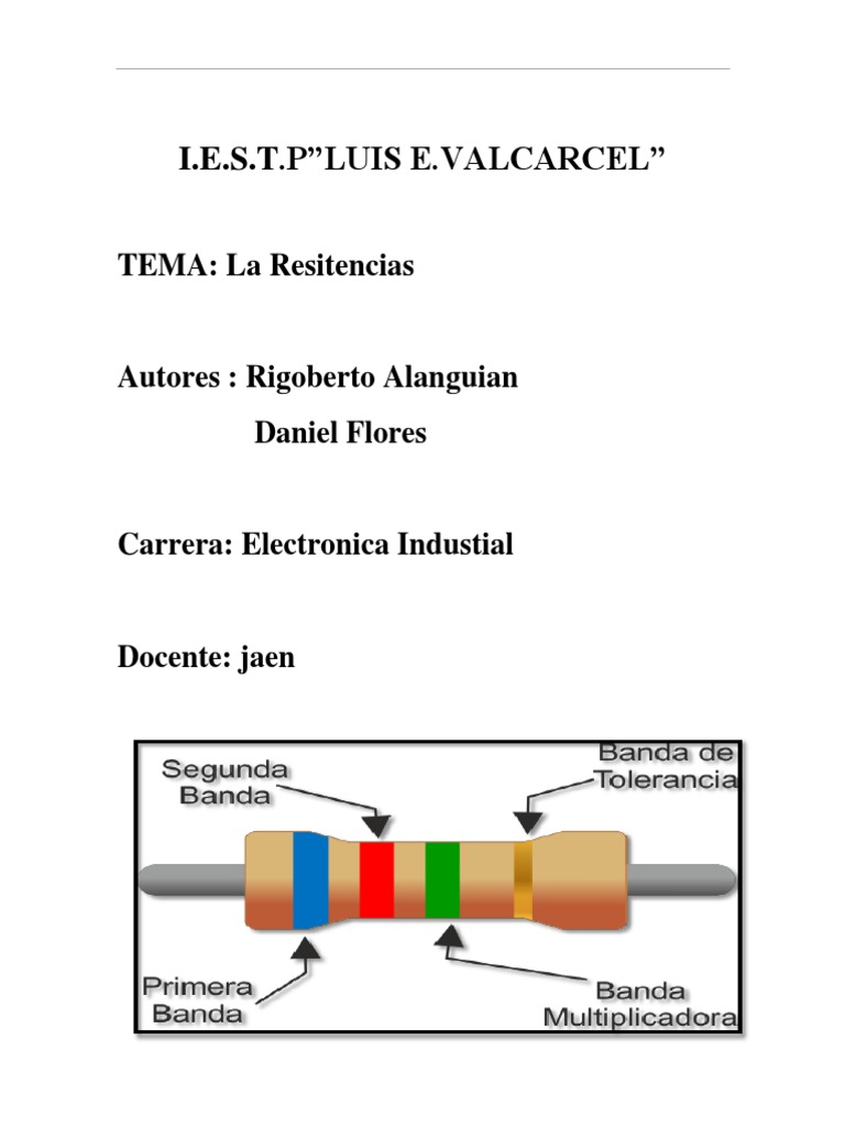 Tipos De Resistencia Pdf Resistencia Eléctrica Y Conductancia