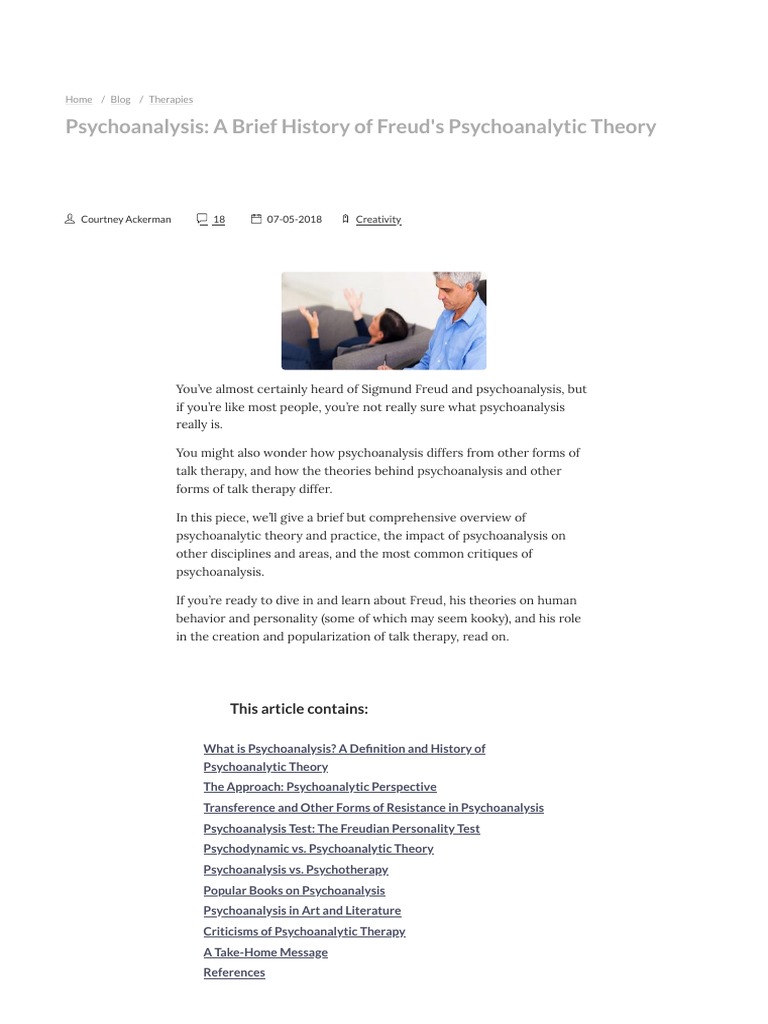 History of Freud's Psychoanalysis | PDF | Id | Psychoanalysis