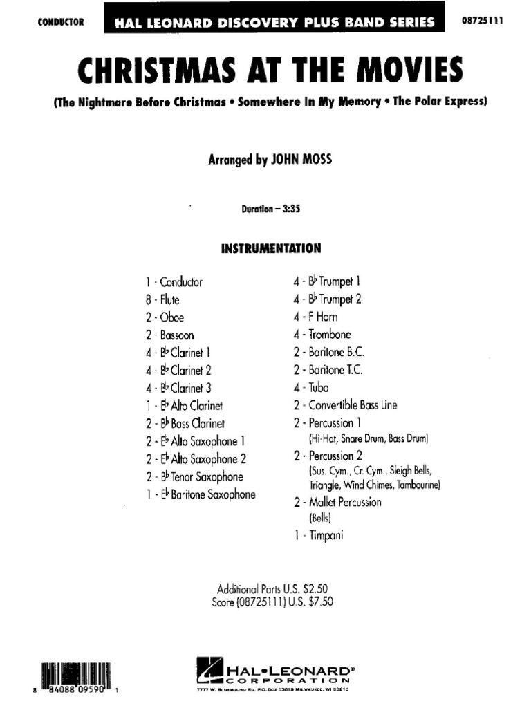 Christmas at The Movies - John Moss - Score | PDF