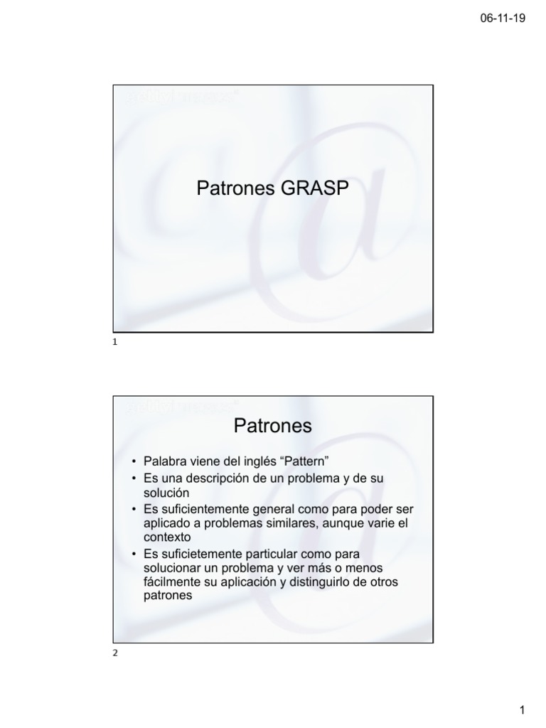 Patrones GRASP | PDF | Ingeniería de Sistemas | Ciencias de la Computación