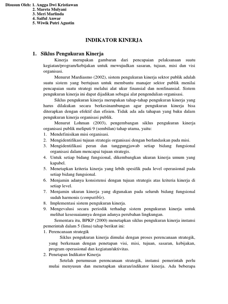 Pengukuran Kinerja Sektor Publik | PDF