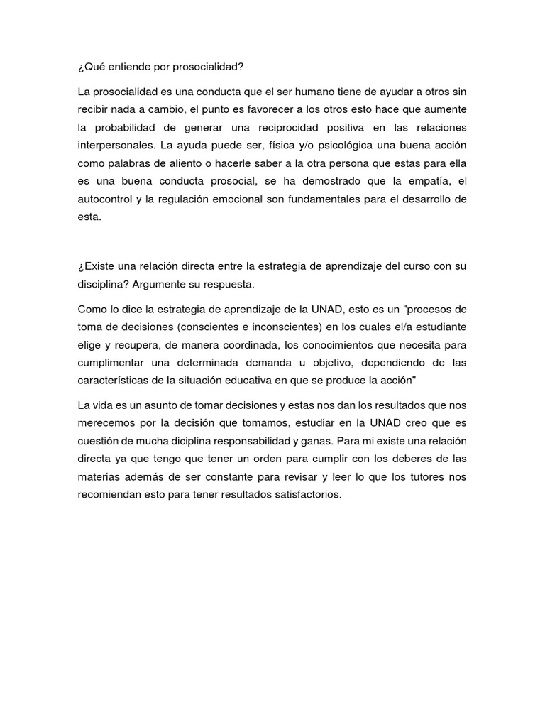 Qué Entiende Por Prosocialidad | PDF