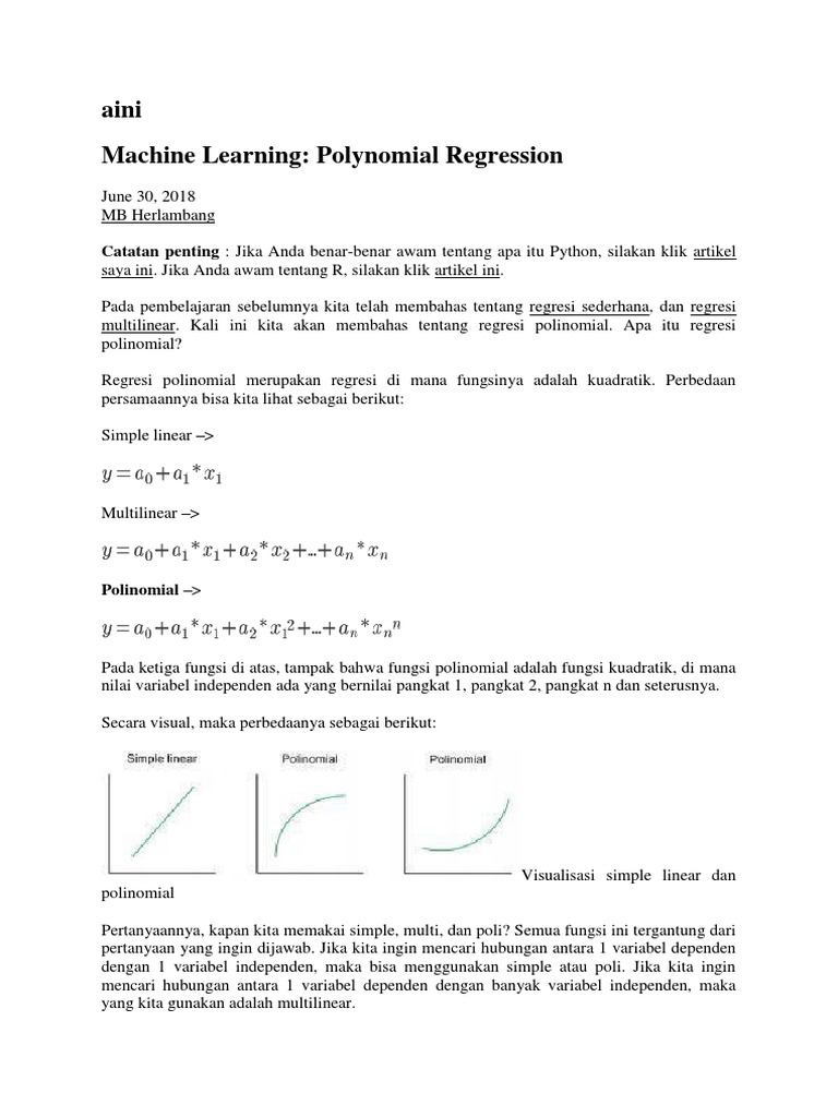 Regresi Polynomial | PDF