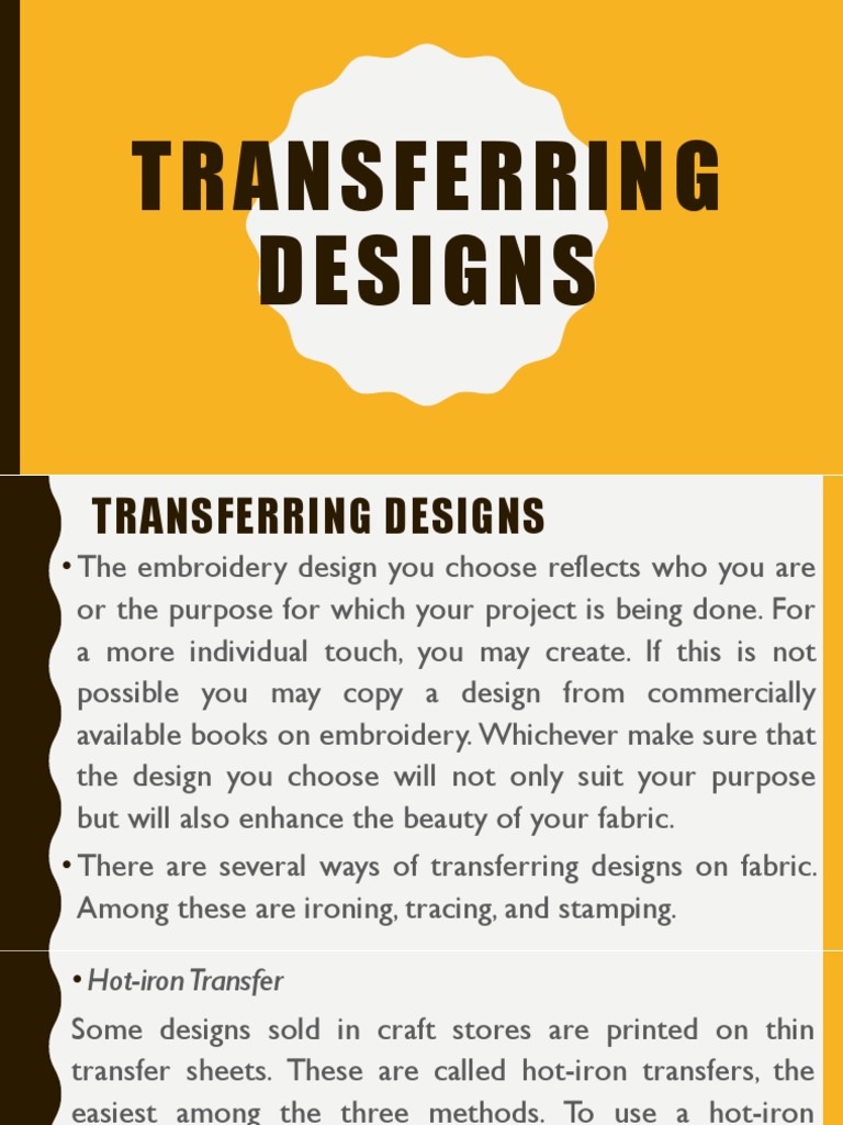 Transferring Designs | PDF