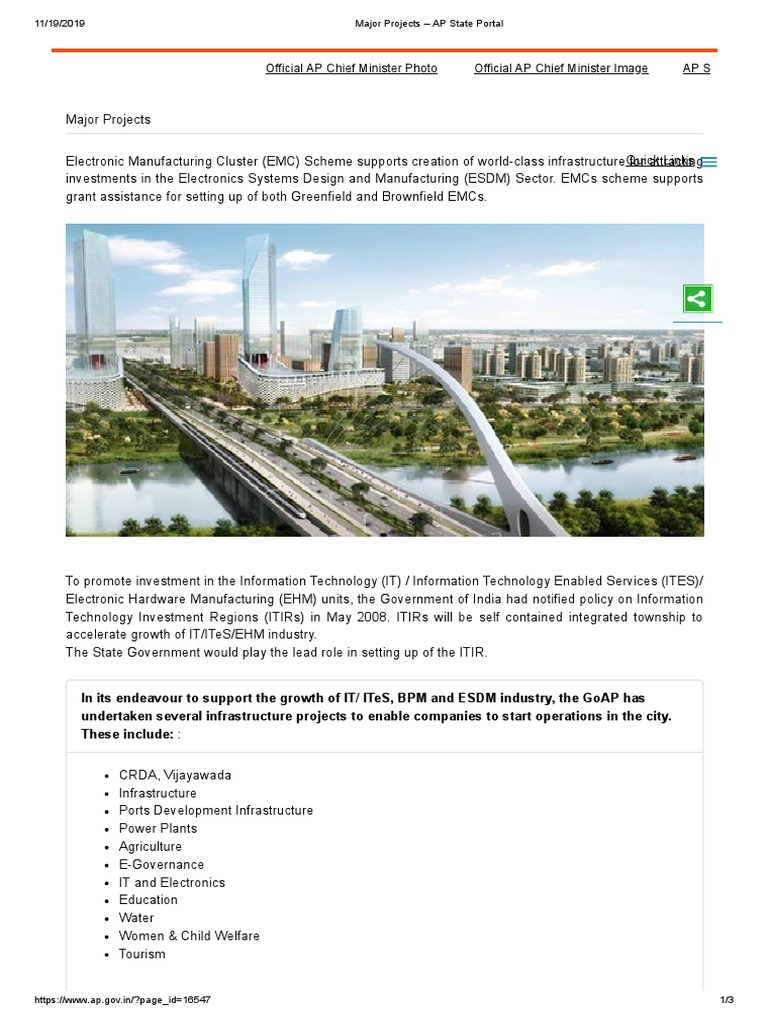 Major Projects - AP State Portal | PDF | Business