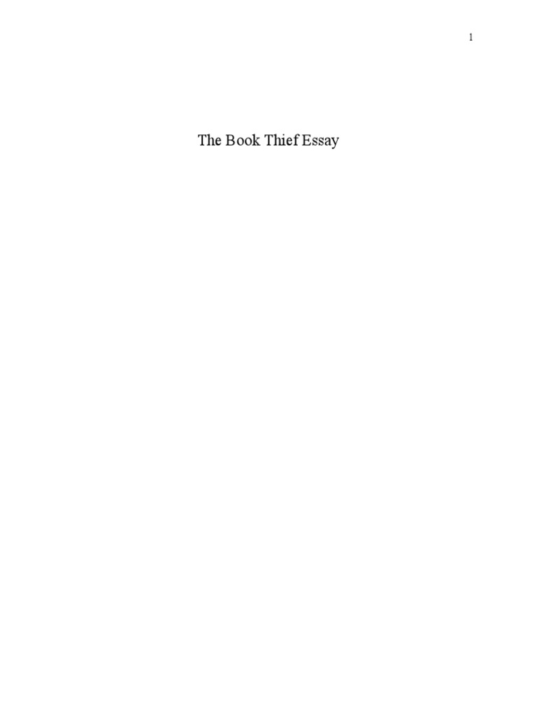 The Book Thief Essay | PDF | Love