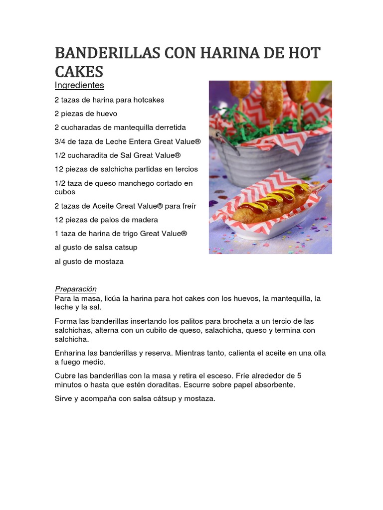 Receta de Banderillas con Hot Cakes | PDF