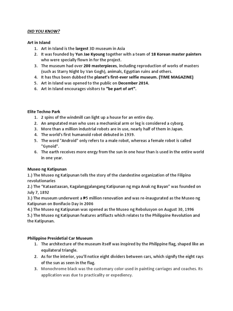 Trivia | PDF | Philippines