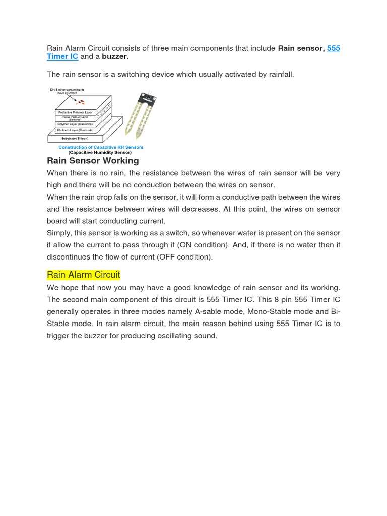 Rain Sensor Working | PDF