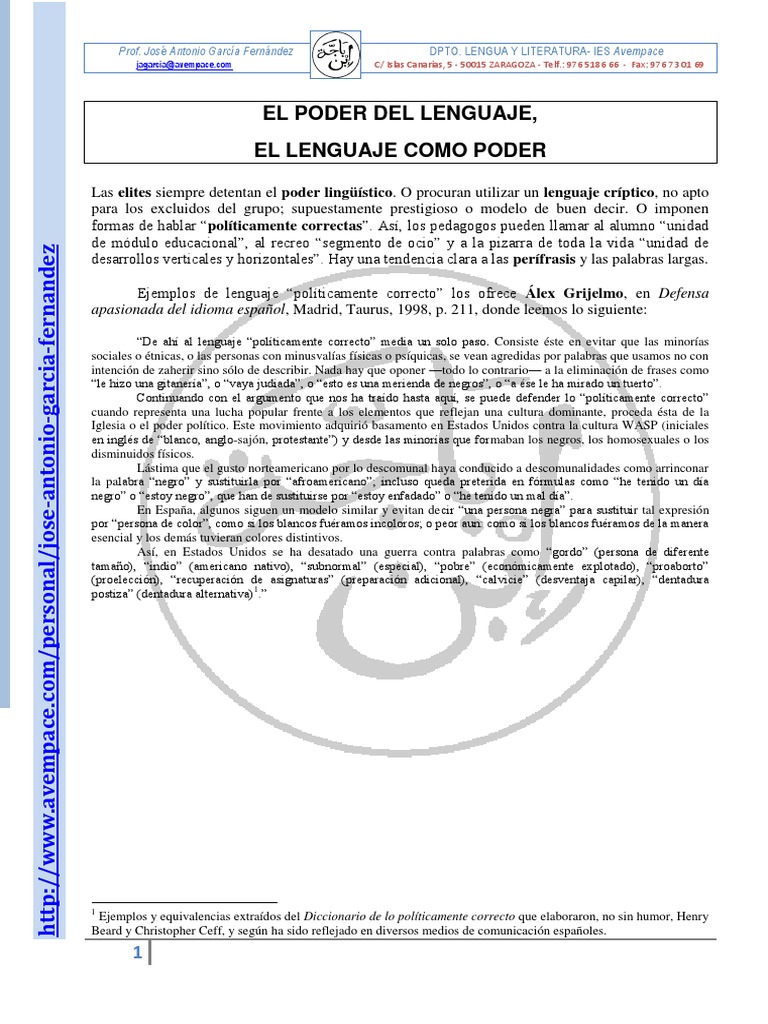 El Poder Del Lenguaje PDF | PDF | Comunicación | Idiomas