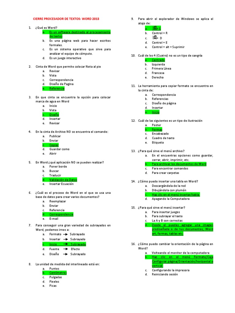 Cierre Procesador de Textos Word 2013 | PDF | Microsoft Word | Windows ...