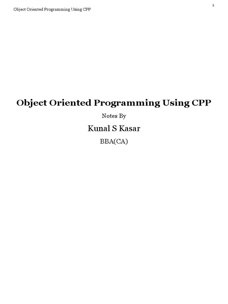 Cpp Notes Object Oriented Programming Using Cpp Pdf Constructor 2197