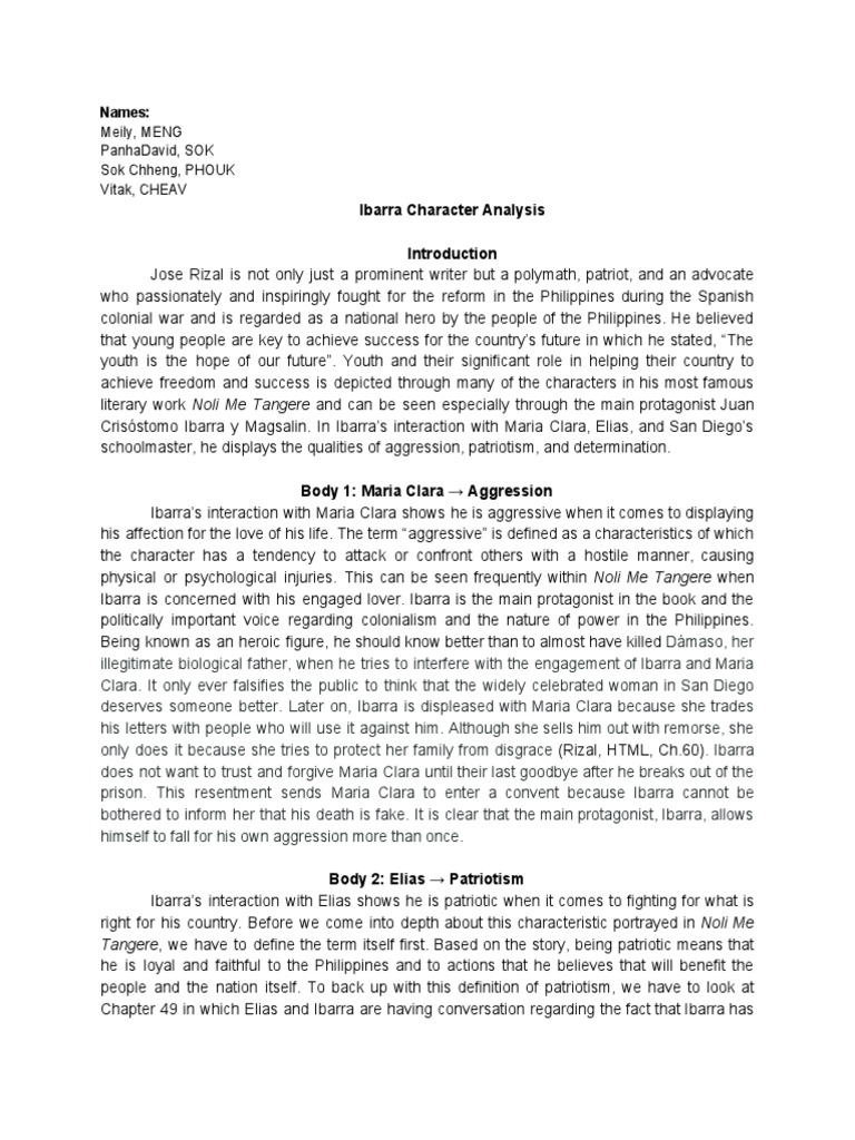 Ibarra Character Analysis | PDF