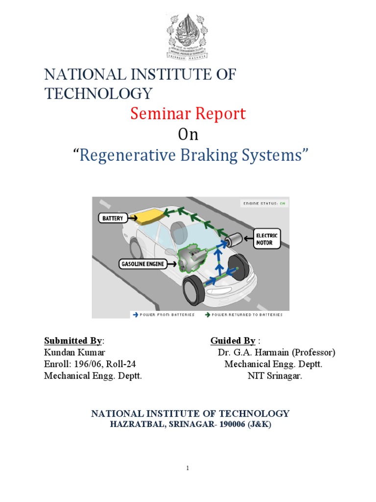 Regenerative Brake System | PDF | Brake | Electric Motor