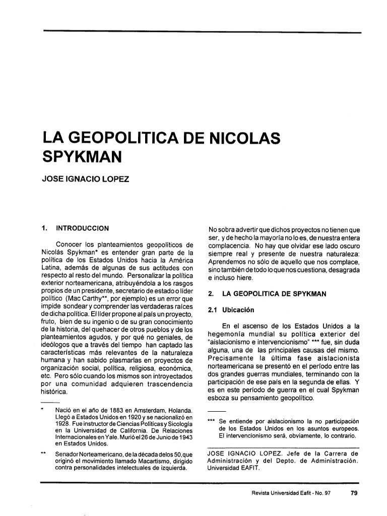 Nicholas J. Spykman | PDF