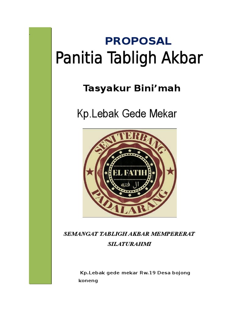 Contoh Proposal Tabligh Akbar | PDF