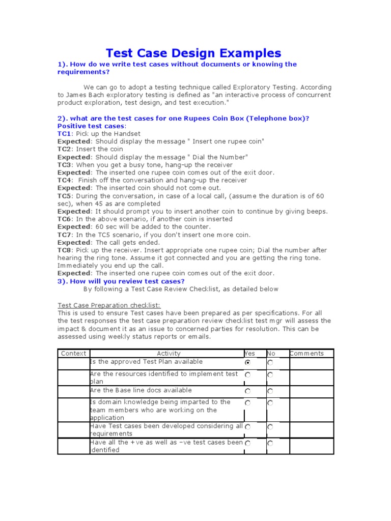 Test Case Design Examples | PDF | Button (Computing) | Use Case